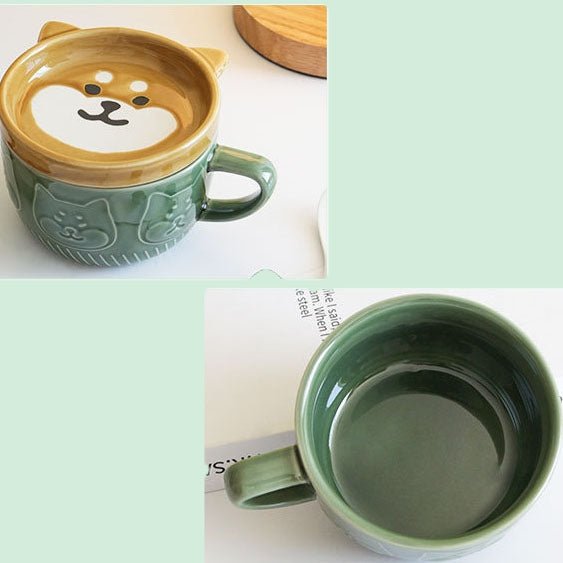 Adorable Cat/Puppy Cup with Lid for Study Sessions – The Kawaii Nest