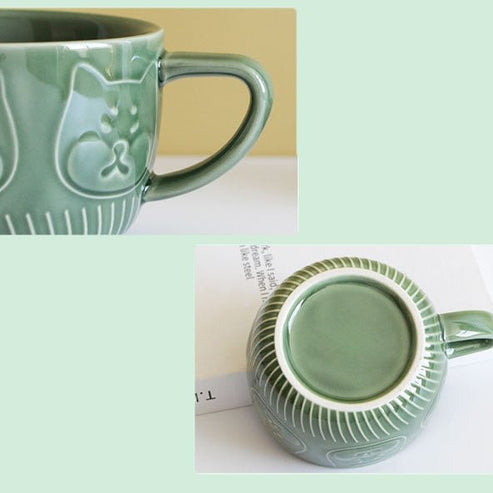 Adorable Cat/Puppy Cup with Lid for Study Sessions – The Kawaii Nest