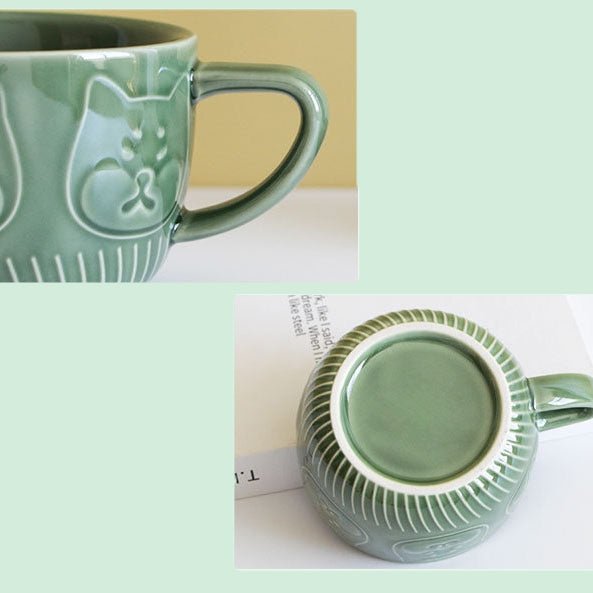 Adorable Cat/Puppy Cup with Lid for Study Sessions – The Kawaii Nest