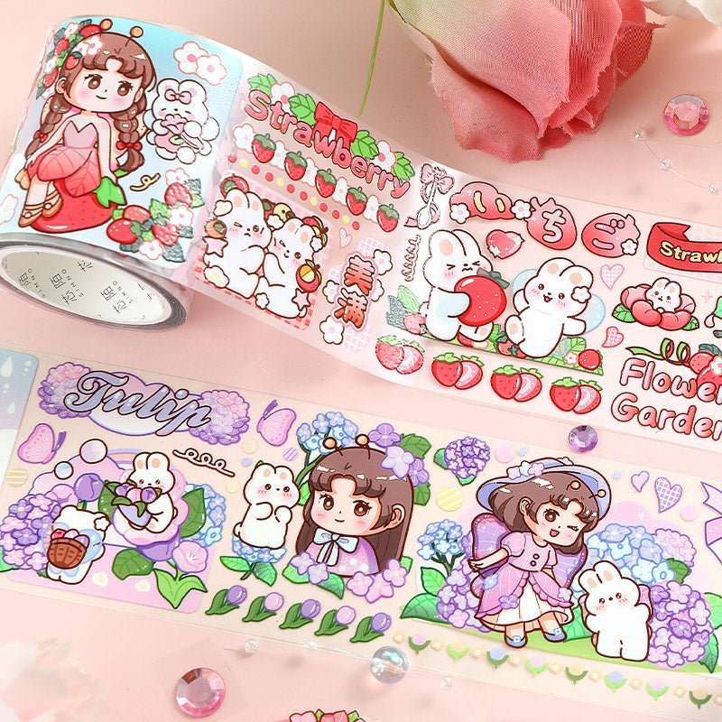 Cute Kawaii P.E.T. Sticker Rolls - 3m x 5cm, 3 Color Themes – The ...