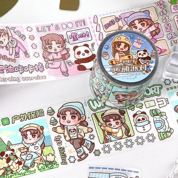 Cute Kawaii P.E.T. Sticker Rolls - 3m x 5cm, 3 Color Themes – The ...
