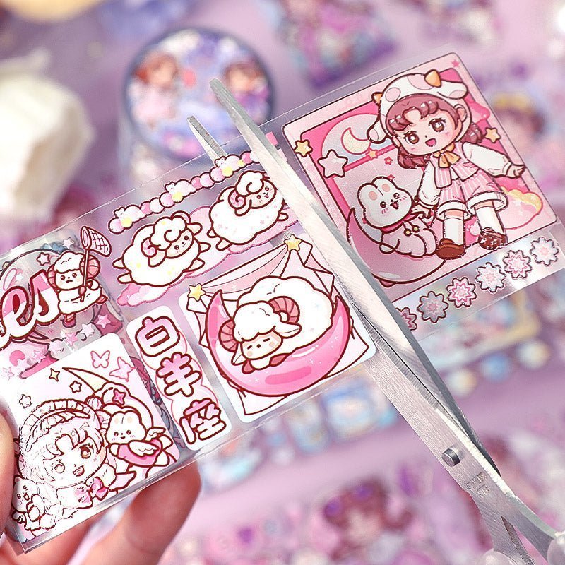 Cute Kawaii P.E.T. Sticker Rolls - 3m x 5cm, 3 Color Themes – The ...