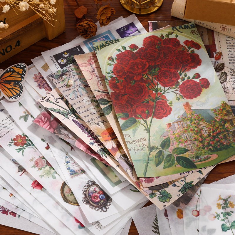 Nature Themed Sticker Book: 30 Washi Stickers, 20 Journaling Papers ...
