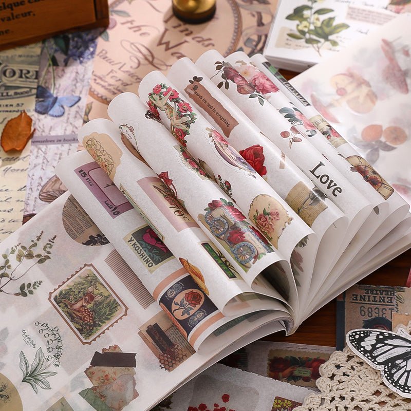 Nature Themed Sticker Book: 30 Washi Stickers, 20 Journaling Papers ...